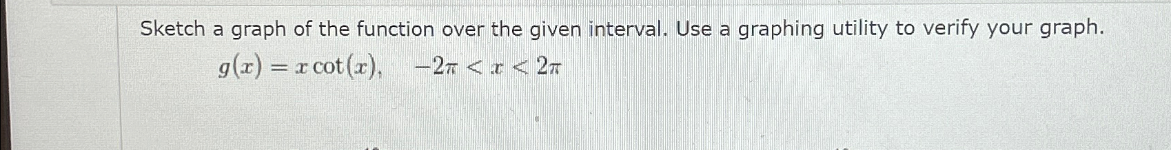 Solved Sketch a graph of the function over the given | Chegg.com