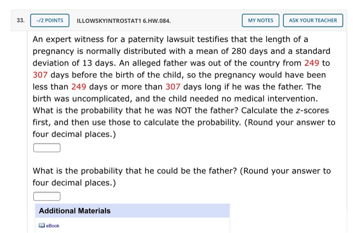Solved 33. | -12 POINTS ILLOWSKYINTROSTAT1 6.HW.084. MY | Chegg.com Solved 33. | -12 POINTS ILLOWSKYINTROSTAT1 6.HW.084. MY | Chegg.com