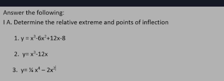 Solved Answer the following: I A. Determine the relative | Chegg.com
