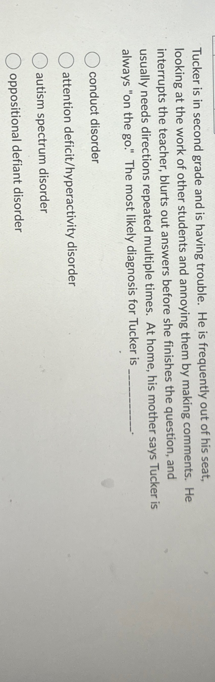Solved Tucker is in second grade and is having trouble. He | Chegg.com