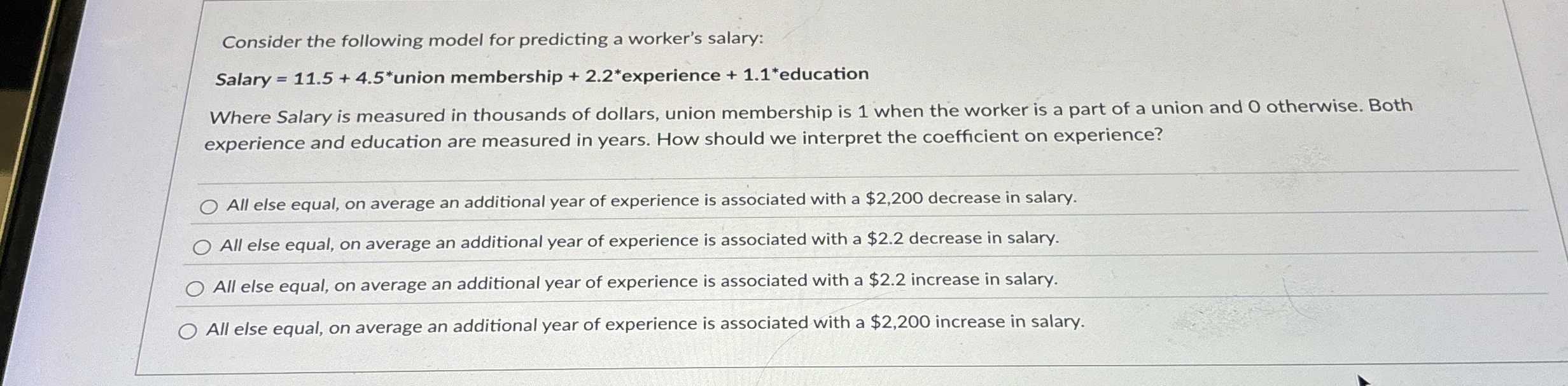 Solved Consider the following model for predicting a | Chegg.com