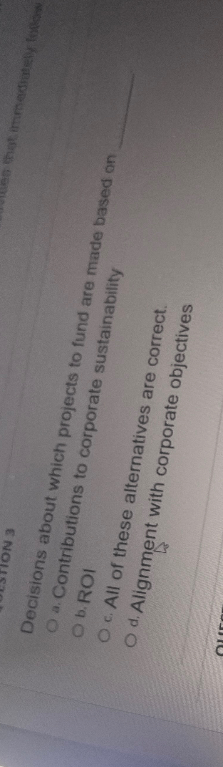Solved Decisions about which projects to fund are made based | Chegg.com