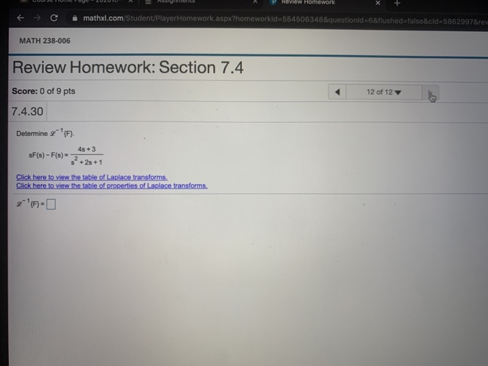 Solved PReview Homework c mathxl.com/Student/Player | Chegg.com