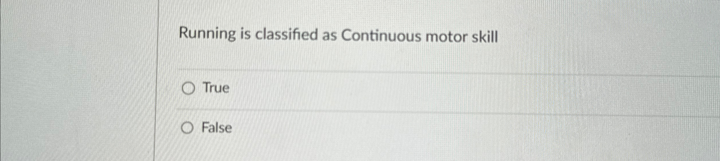 Solved Running is classified as Continuous motor | Chegg.com