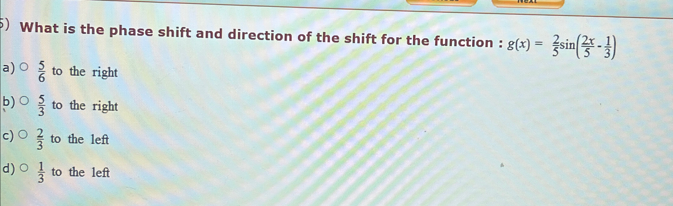 Solved What is the phase shift and direction of the shift | Chegg.com