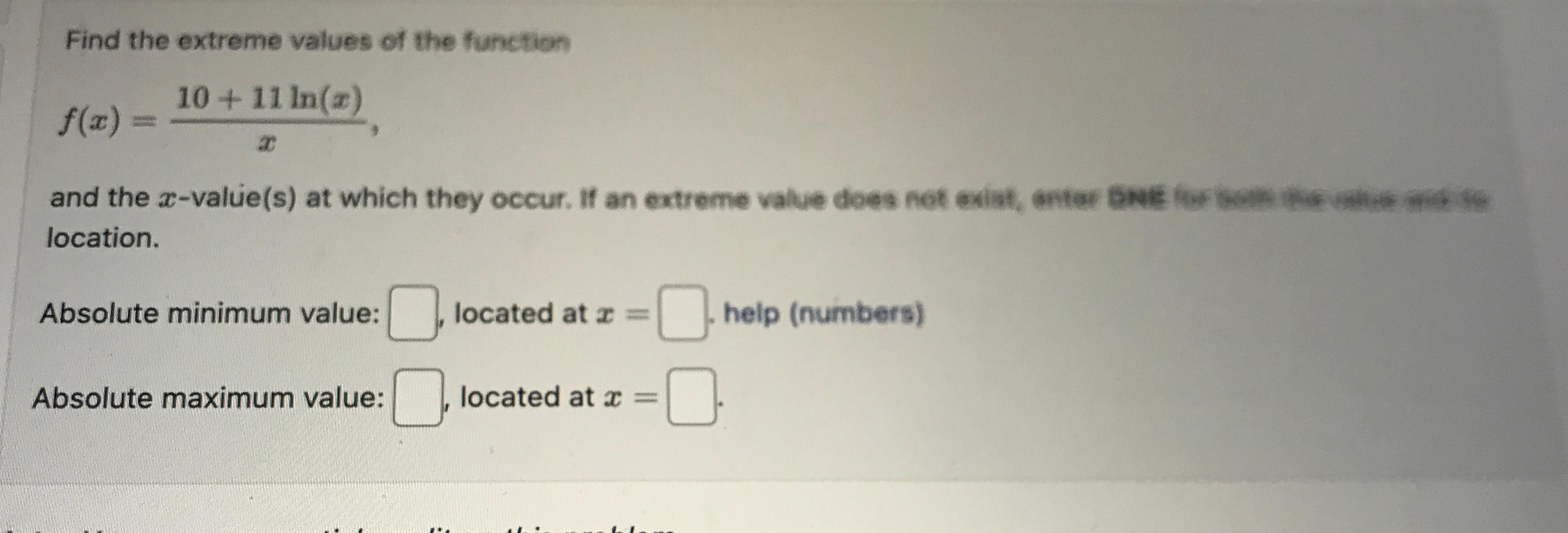 Solved Find the extreme values of the | Chegg.com