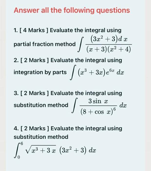 Solved Answer all the following questions 1. [ 4 Marks ] | Chegg.com