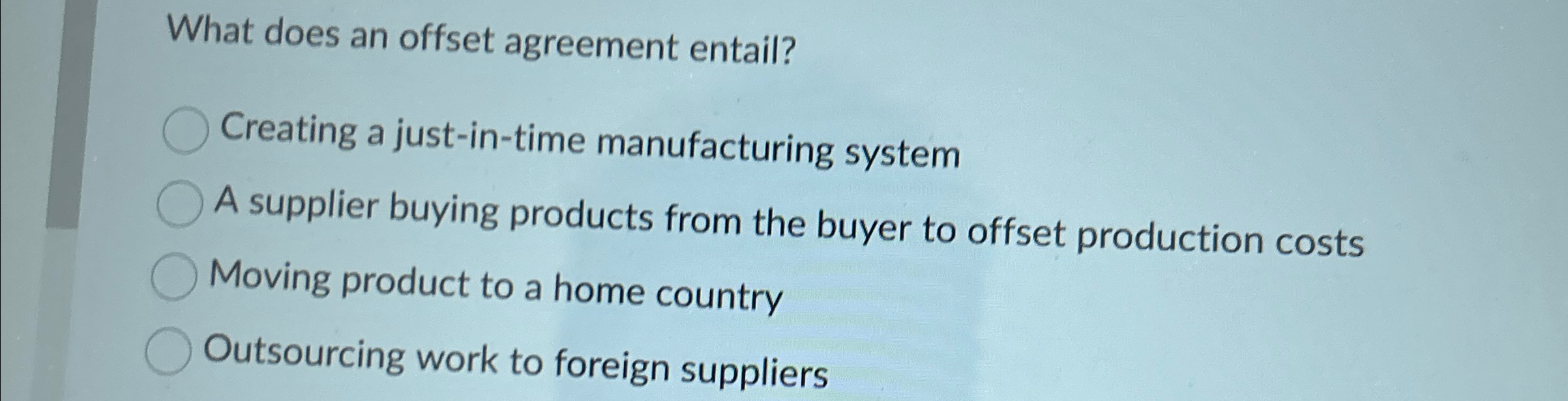 Solved What does an offset agreement entail?Creating a | Chegg.com