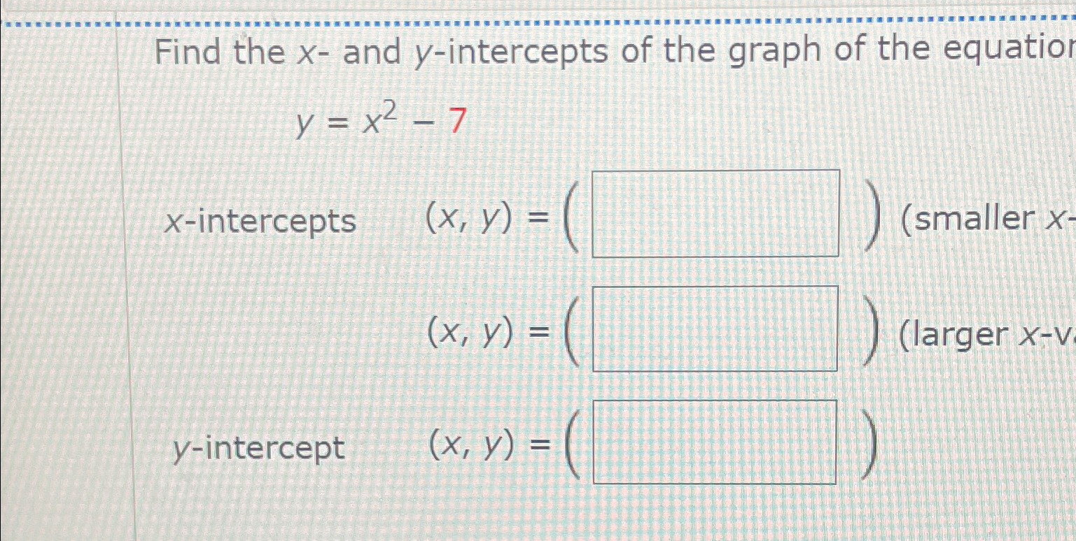 Solved Find the x - ﻿and y-intercepts of the graph of the | Chegg.com