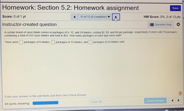 Solved Save Homework Section 5 2 Homework Assignment