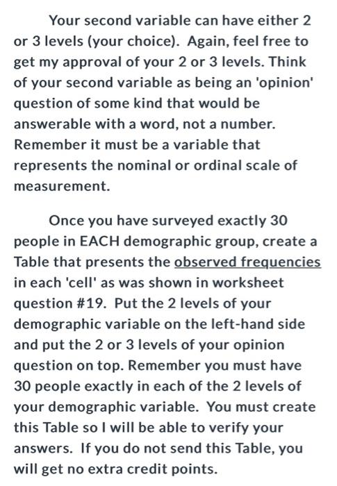 Solved Your second variable can have either 2 or 3 levels | Chegg.com