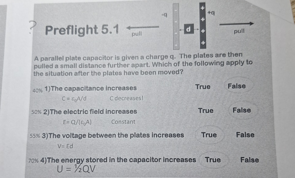 Solved Preflight 5.1pull+qdpullA parallel plate capacitor is | Chegg.com