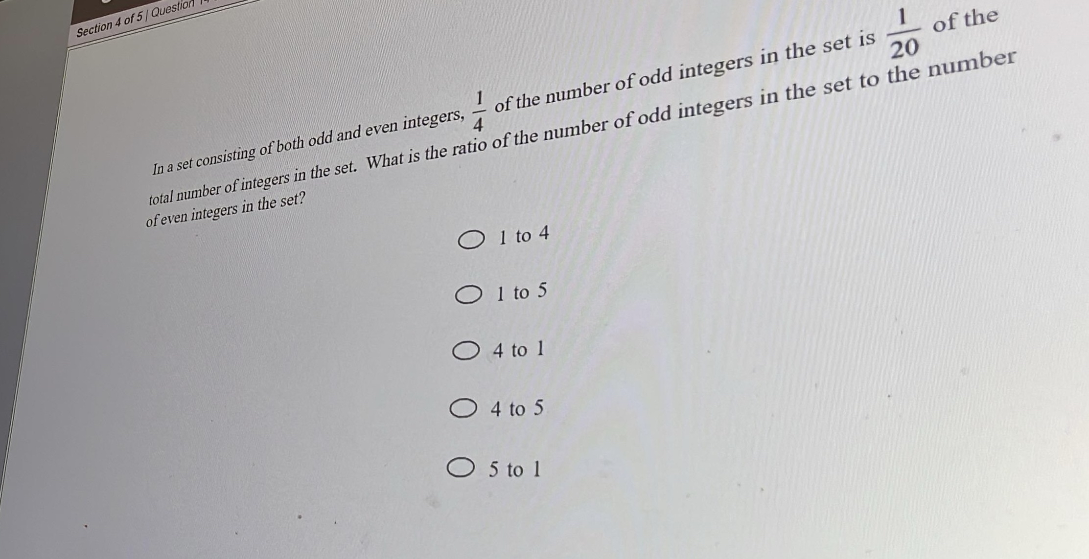 Solved Section 4 ﻿of 5 ﻿Question total number of integers in | Chegg.com