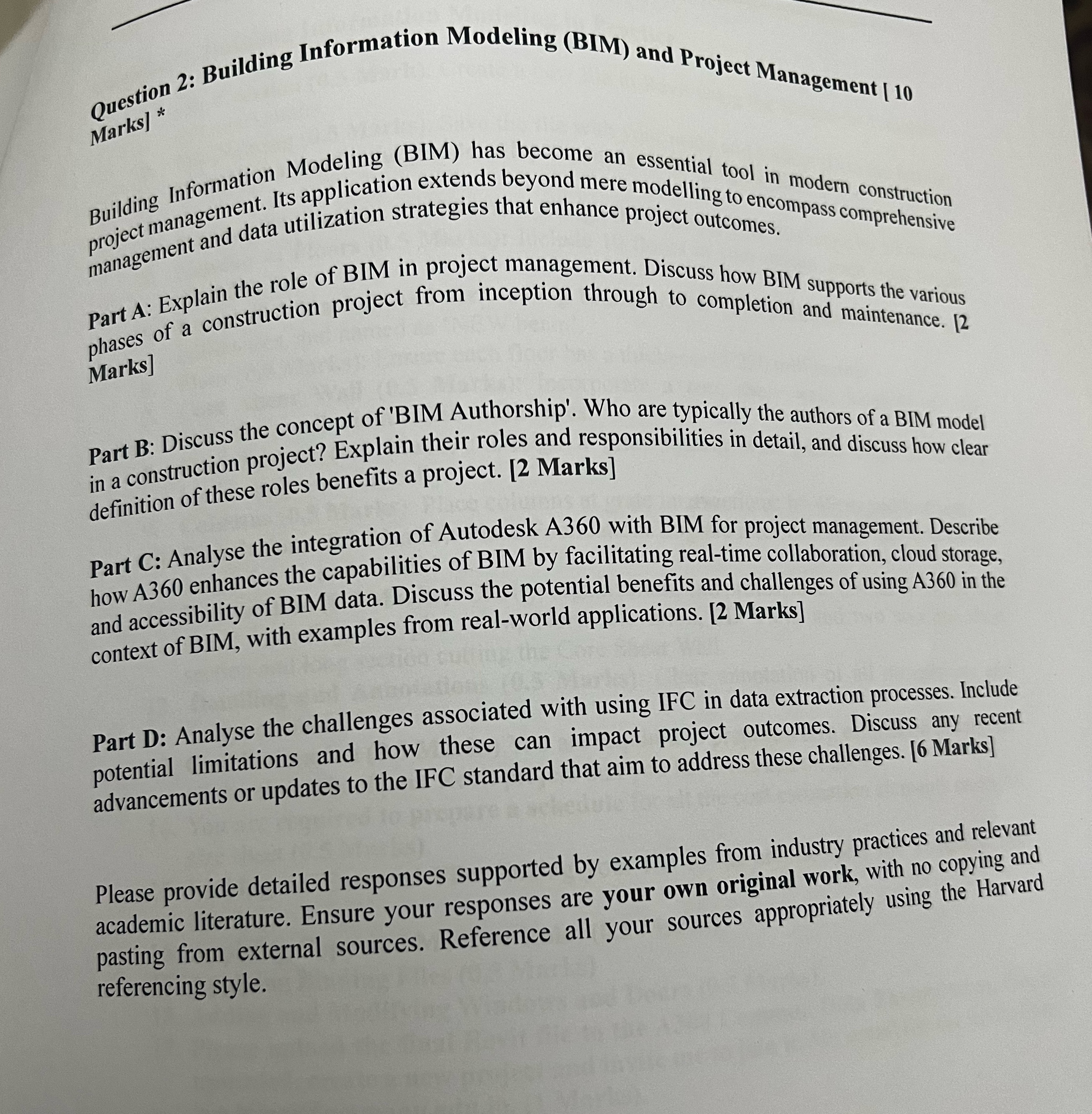 Solved Question 2: Building Information Modeling (BIM) ﻿and | Chegg.com