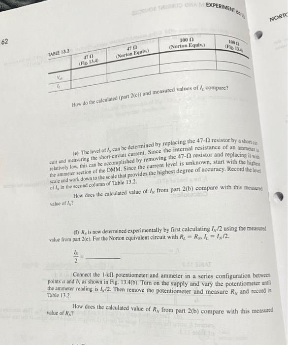 (b) Using measured resistor values, calculate the | Chegg.com