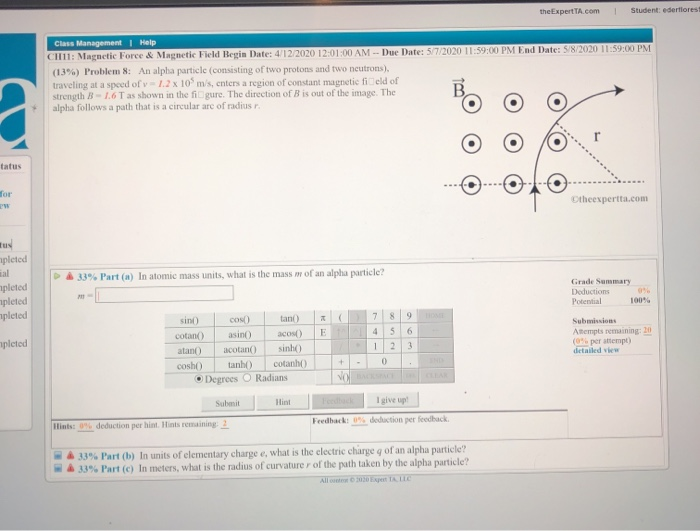 Solved the Expert TA.com Student ederflores Class Management | Chegg.com