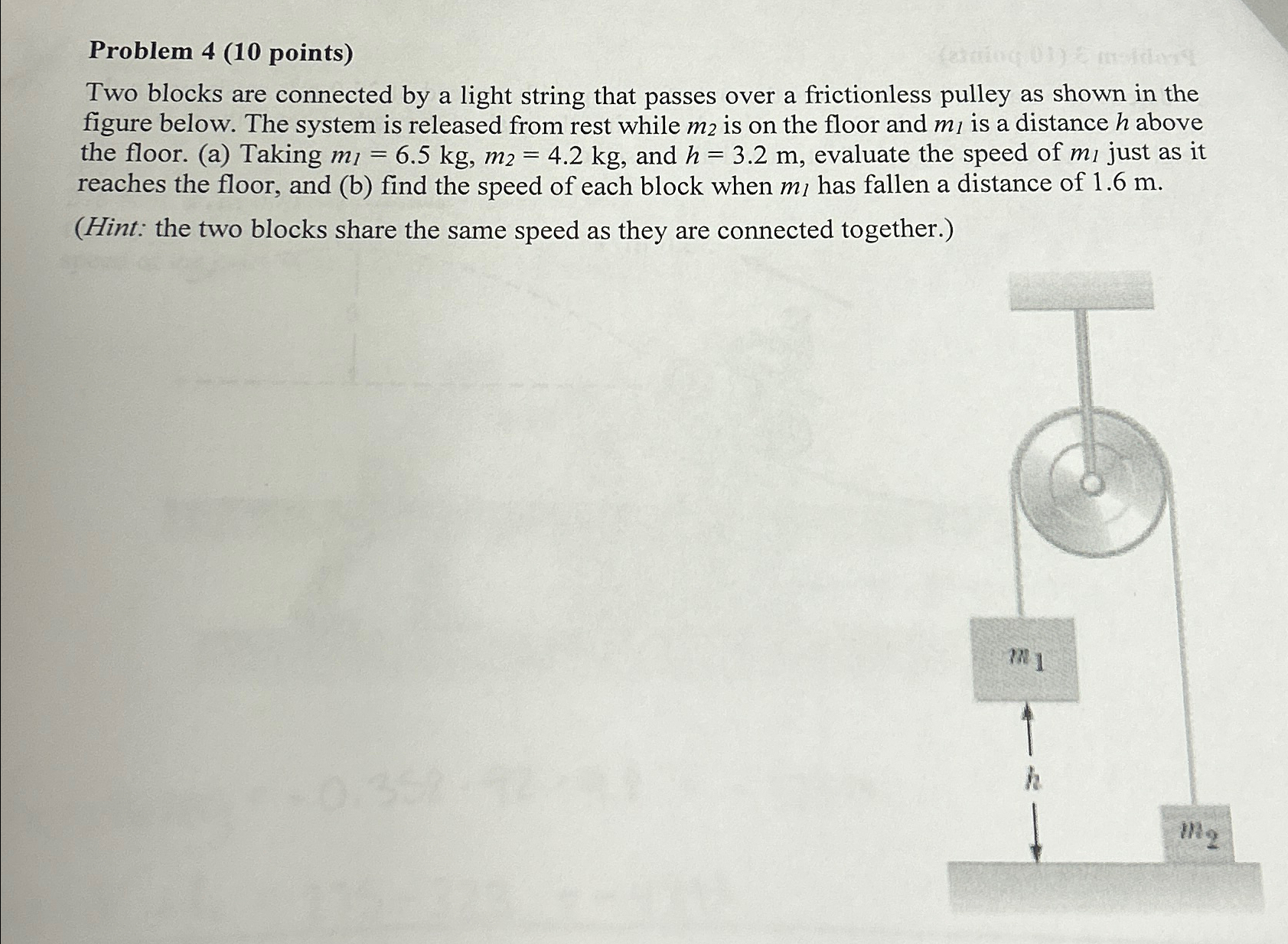 Solved Problem 4 (10 ﻿points)Two blocks are connected by a | Chegg.com