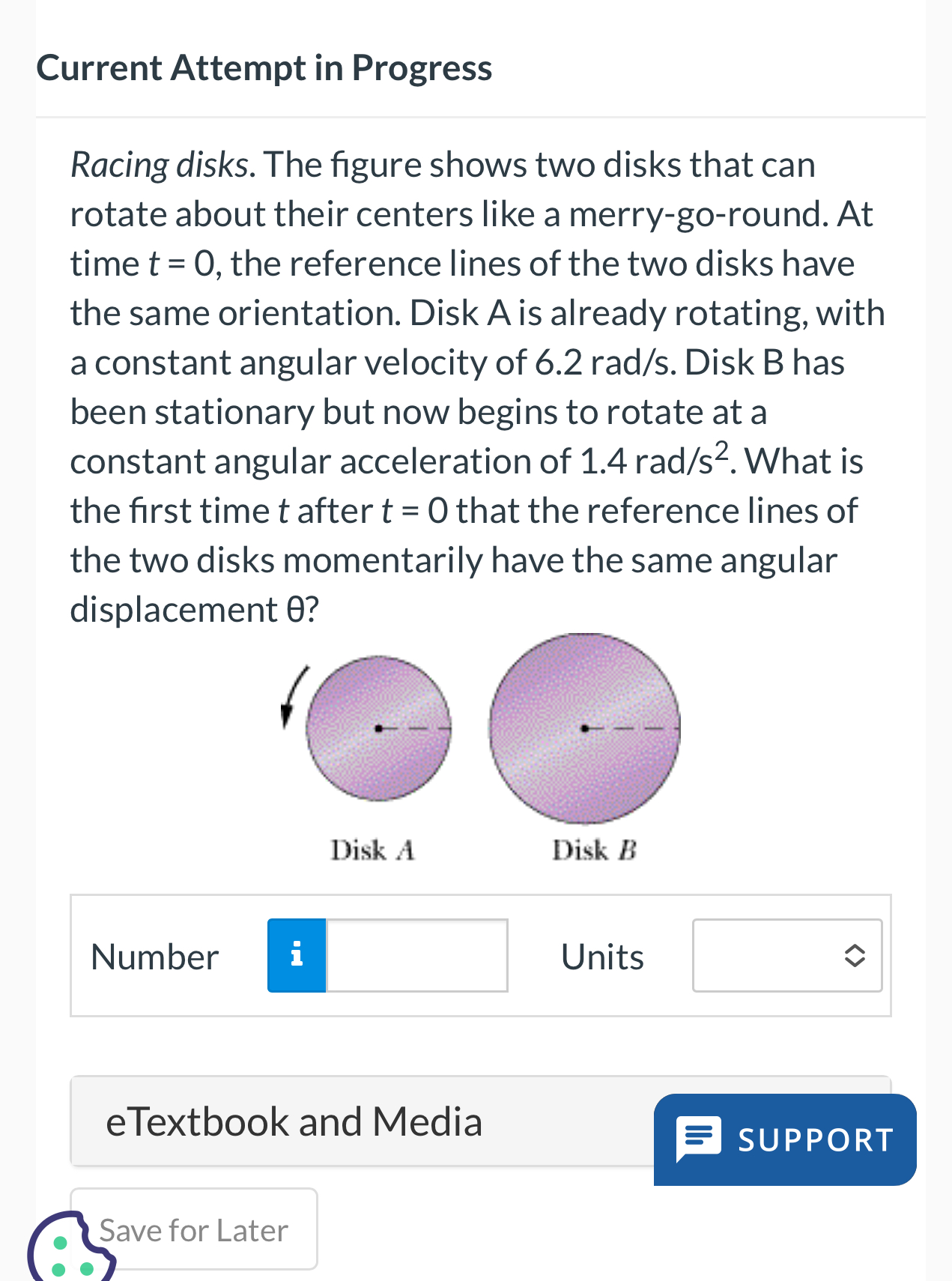 Solved Current Attempt in ProgressRacing disks. The figure | Chegg.com