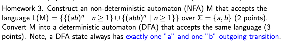 Solved Homework 3. ﻿Construct an non-deterministic automaton | Chegg.com