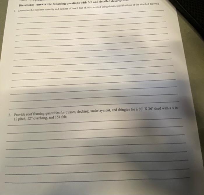 Solved Directions: Answer the following questions with full | Chegg.com