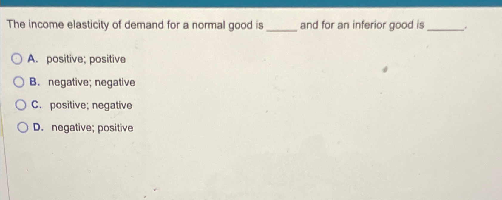 Solved The income elasticity of demand for a normal good is | Chegg.com