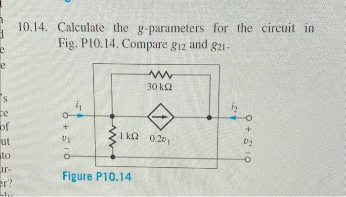 Solved 4. Calculate the g-parameters for the circuit in Fig. | Chegg.com