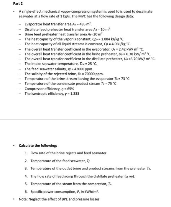 Solved - A single-effect mechanical vapor-compression system | Chegg.com
