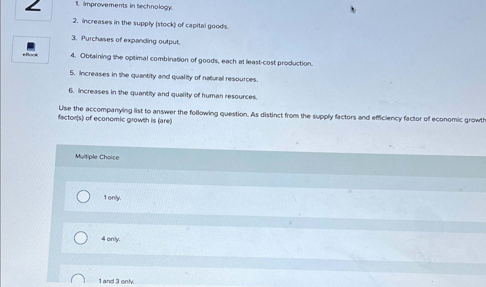 Solved Improvements in technology.Increases in the supply | Chegg.com