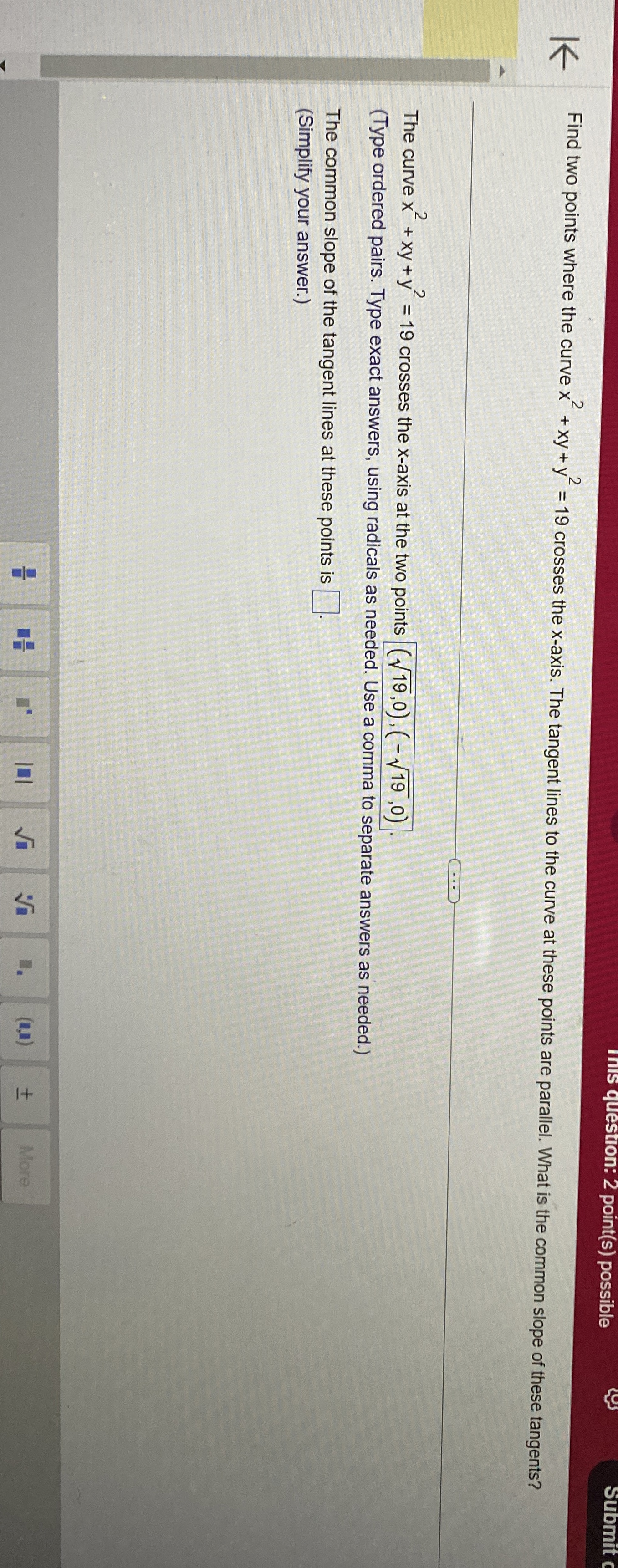 Solved InIs question: 2 ﻿point(s) ﻿possiblesubmitFind two | Chegg.com