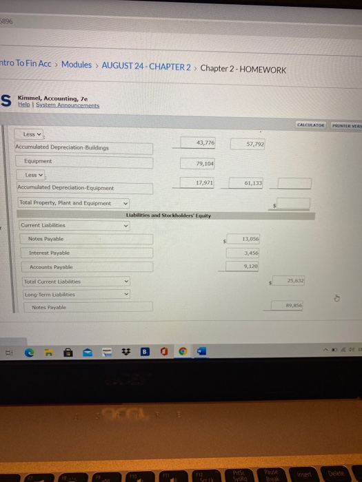 Solved Intro To Fin Acc > Modules > AUGUST 24 - CHAPTER 2 > | Chegg.com