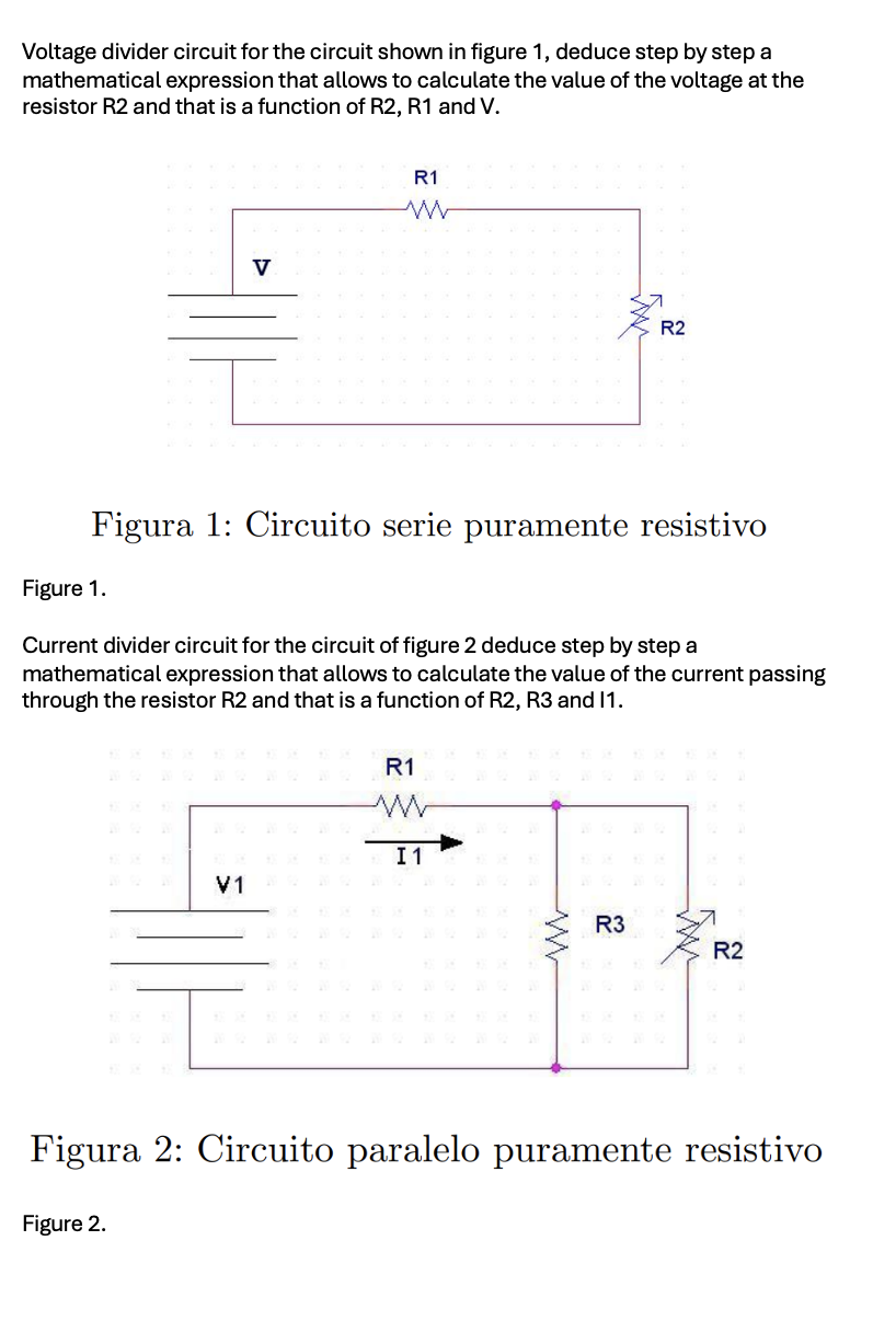 Solved Voltage divider circuit for the circuit shown in | Chegg.com