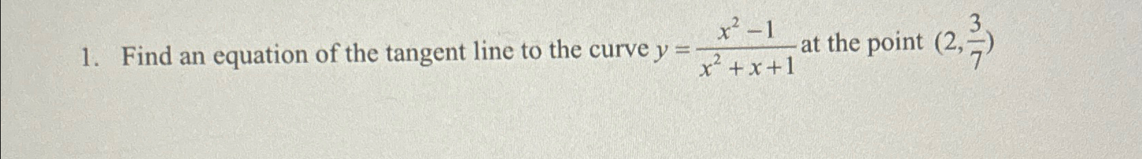 Solved Find an equation of the tangent line to the curve | Chegg.com