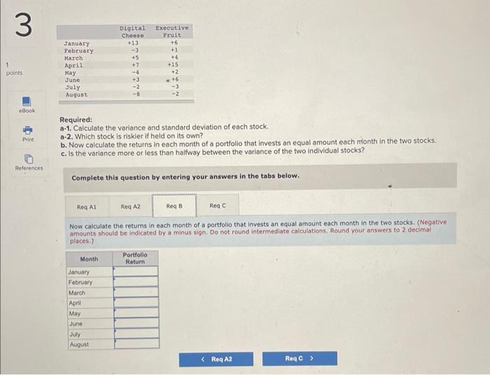 Solved Required A 1 Calculate The Variance And Standard