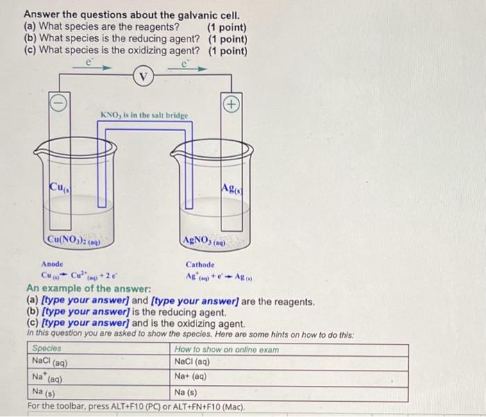 Solved Answer the questions about the galvanic cell. (a) | Chegg.com