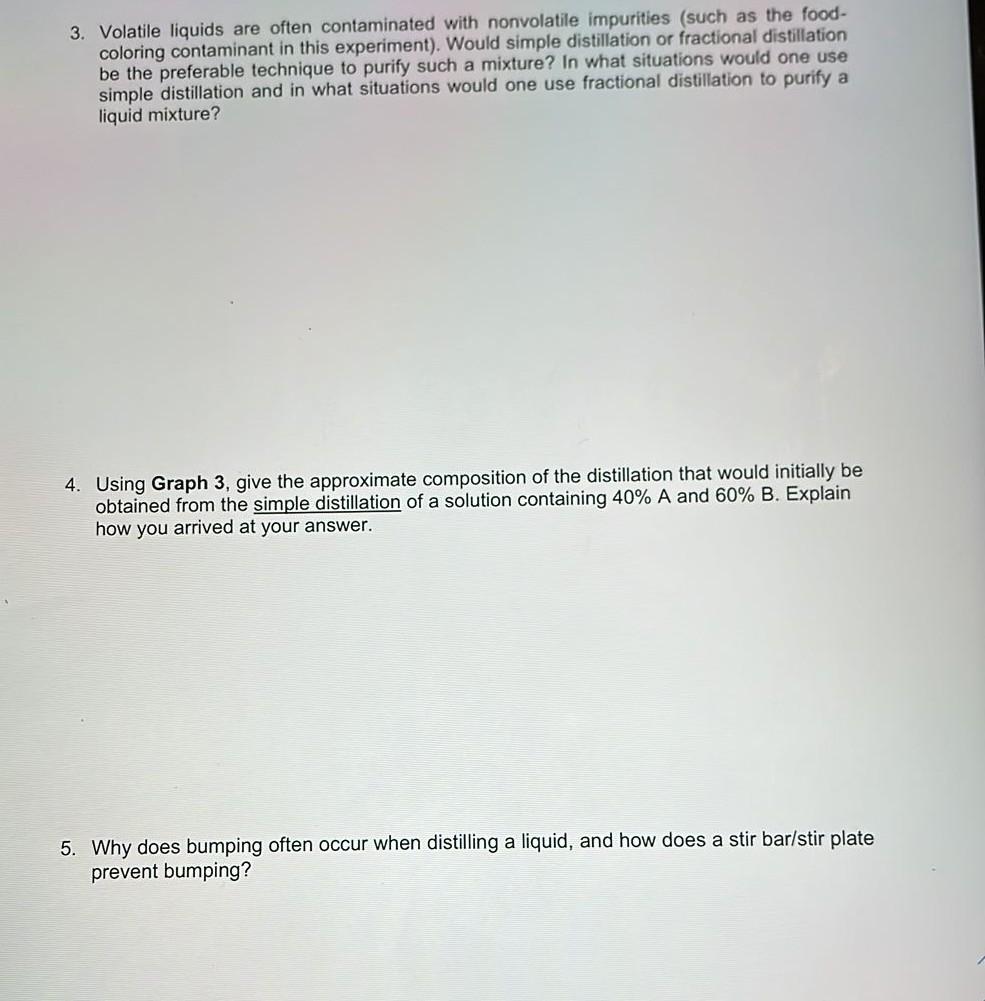 Solved 3. Volatile liquids are often contaminated with | Chegg.com