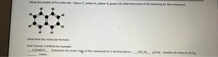 Solved Determine the molecular formula: Hint: Format: C3H4O6 | Chegg.com