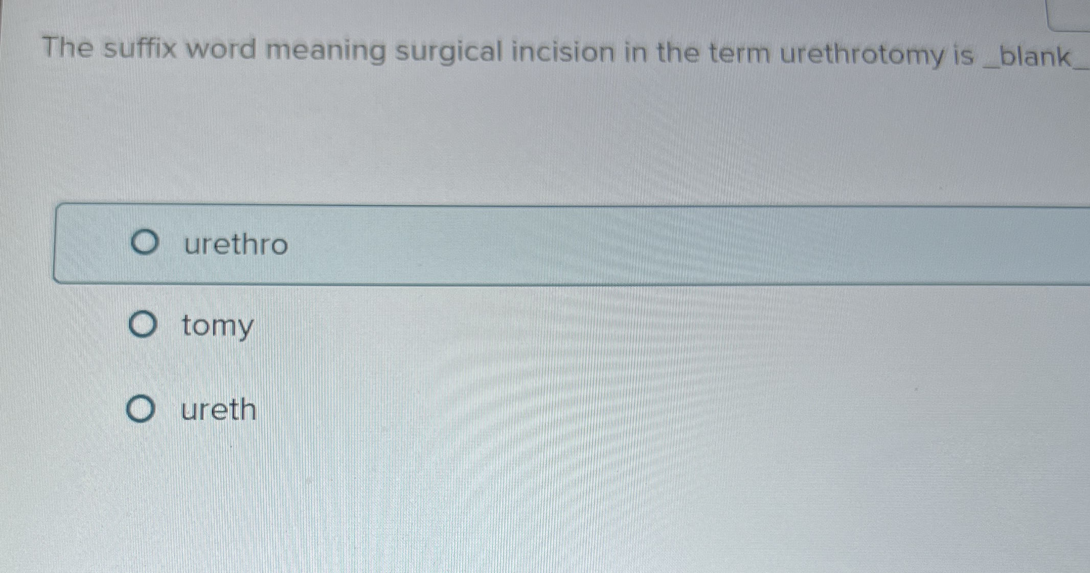 Solved The suffix word meaning surgical incision in the term | Chegg.com