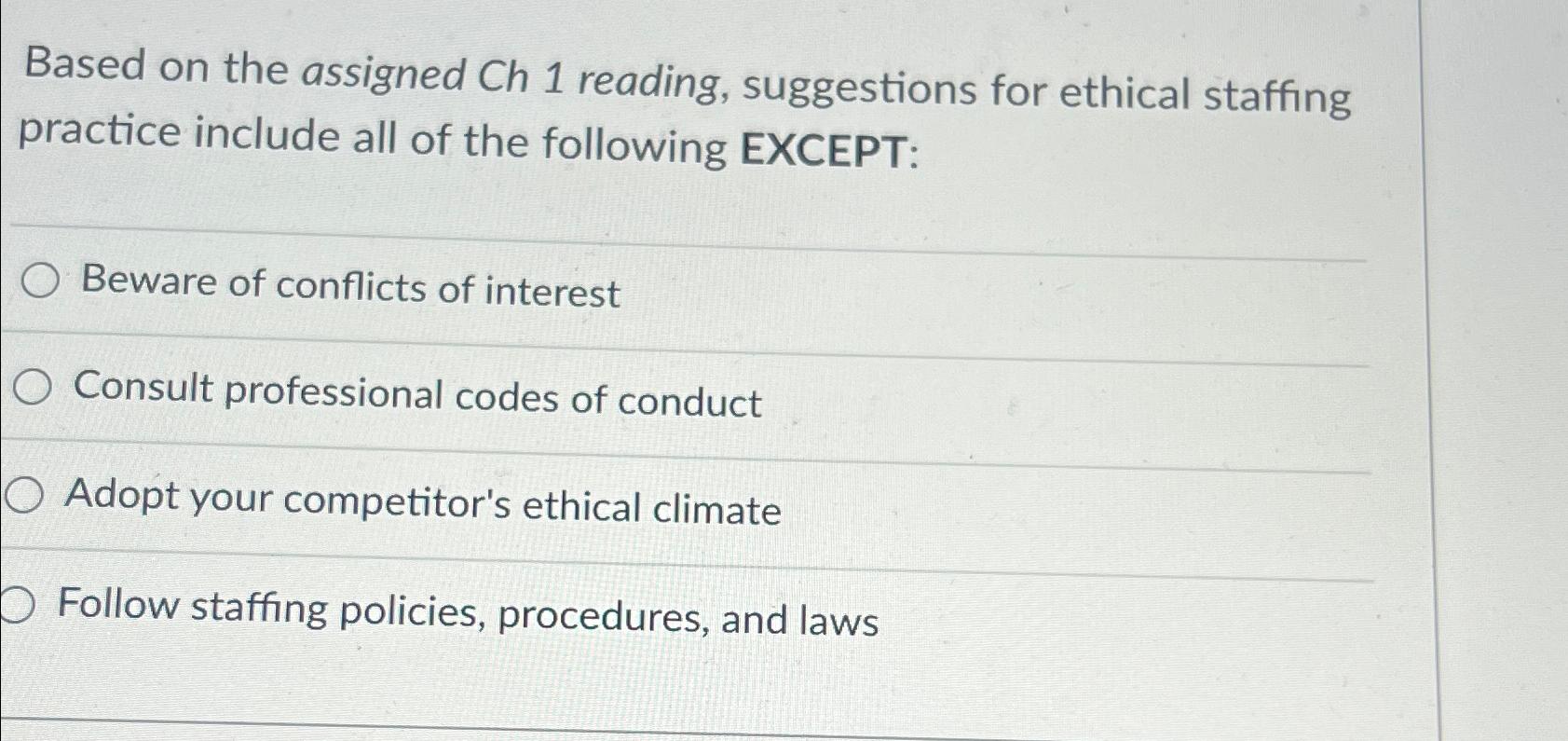 Solved Based on the assigned Ch 1 ﻿reading, suggestions for | Chegg.com