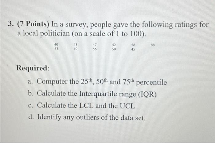 Solved (7 Points) In a survey, people gave the following | Chegg.com