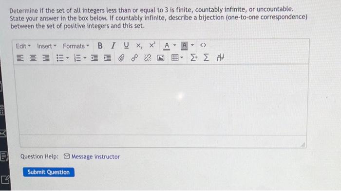 Solved Determine if the set of all integers less than or | Chegg.com