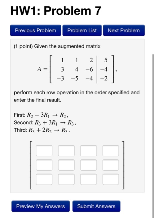 Solved HW1: Problem 7 Previous Problem Problem List Next | Chegg.com