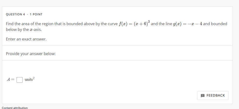 Solved QUESTION 4 - 1 ﻿POINTFind the area of the region that | Chegg.com