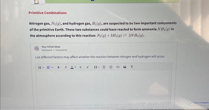 Solved Primitive Combinations Nitrogen gas, N2(g), and | Chegg.com