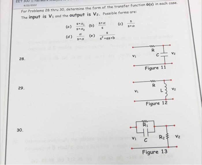 Solved EET 4/22/2022 For Problems 28 thru 30, determine the | Chegg.com