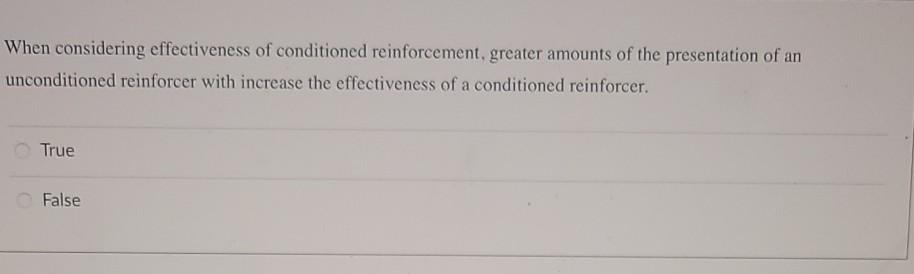 Solved When considering effectiveness of conditioned | Chegg.com