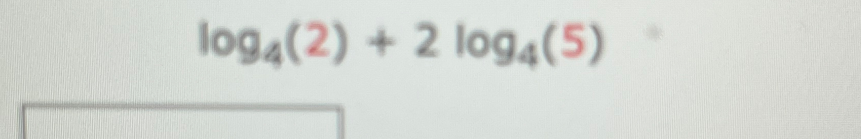 Solved log4(2)+2log4(5)Use the laws of logarithms to combine | Chegg.com