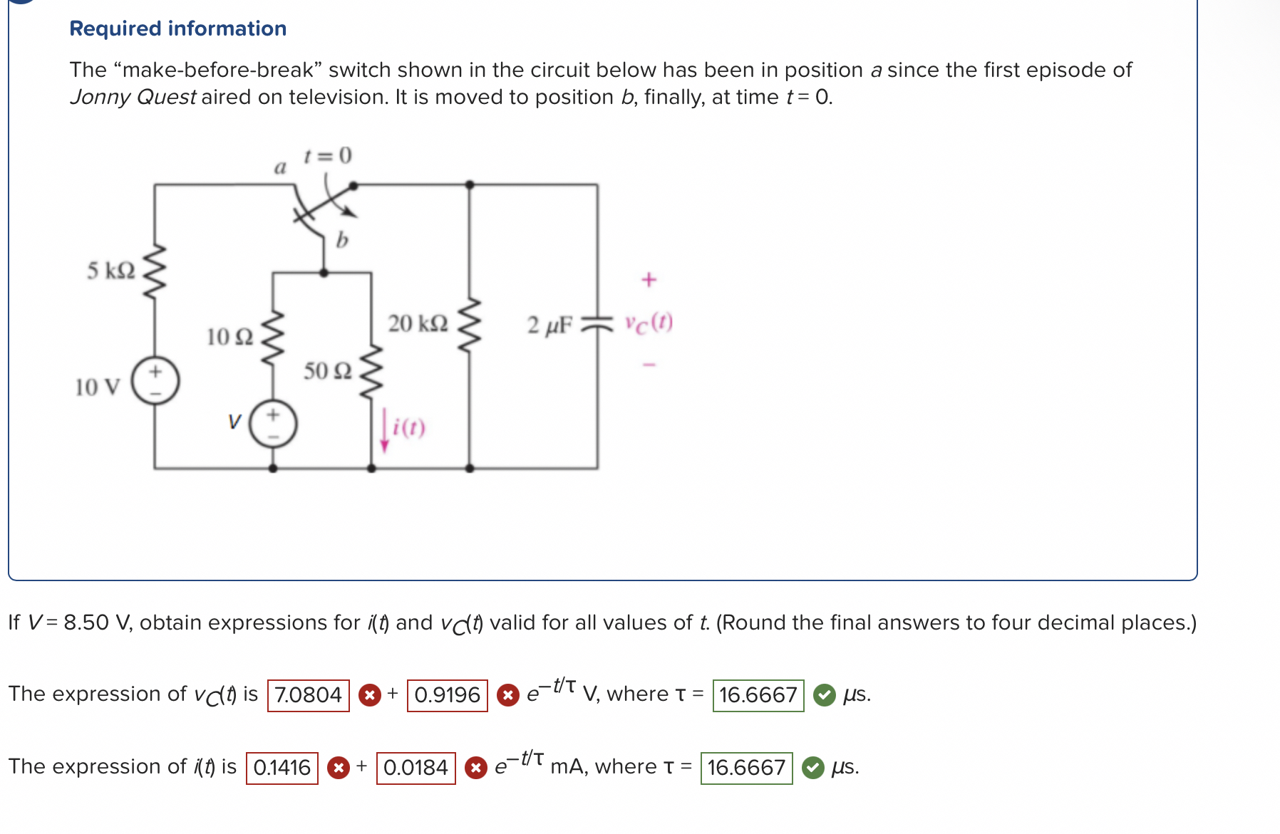 Required informationThe "make-before-break" switch | Chegg.com