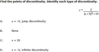 Solved Find the points of discontinuity. Identify each type | Chegg.com