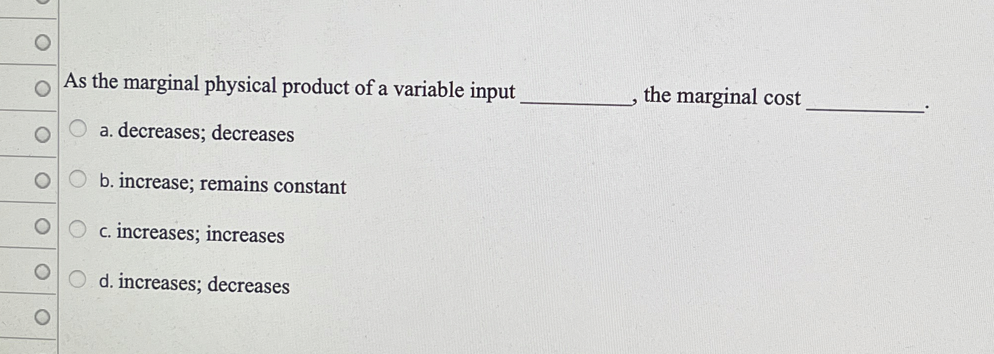Solved As the marginal physical product of a variable | Chegg.com