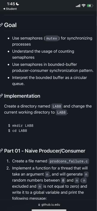 Solved Goal - Use semaphores ( mutex) for synchronizing | Chegg.com